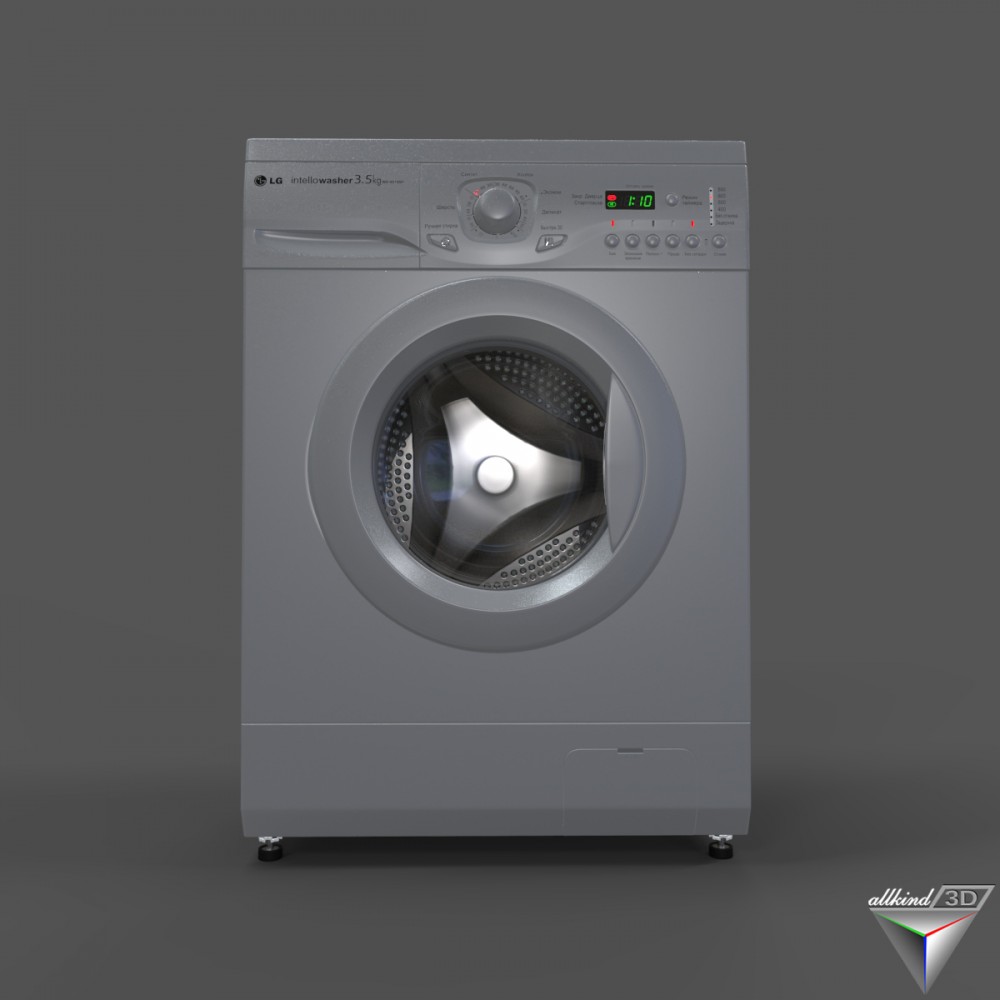 AllKind3D.com 3Dmodel washing machine LG intellowasher 3,5kg WD-80155SP
