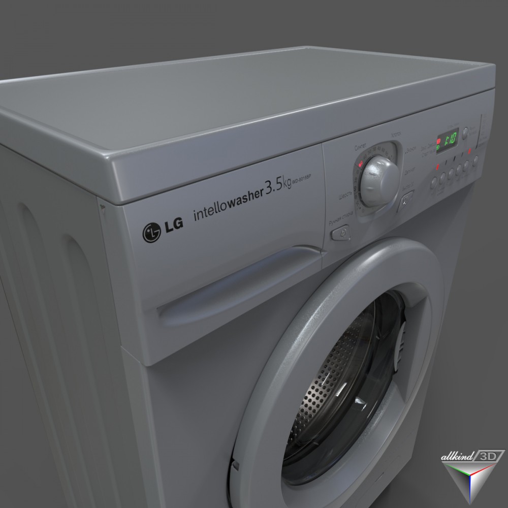 AllKind3D.com 3Dmodel washing machine LG intellowasher 3,5kg WD-80155SP