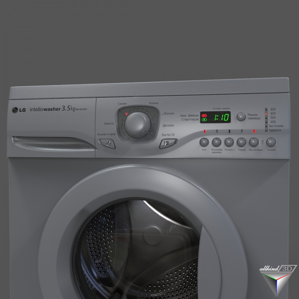 AllKind3D.com 3Dmodel washing machine LG intellowasher 3,5kg WD-80155SP