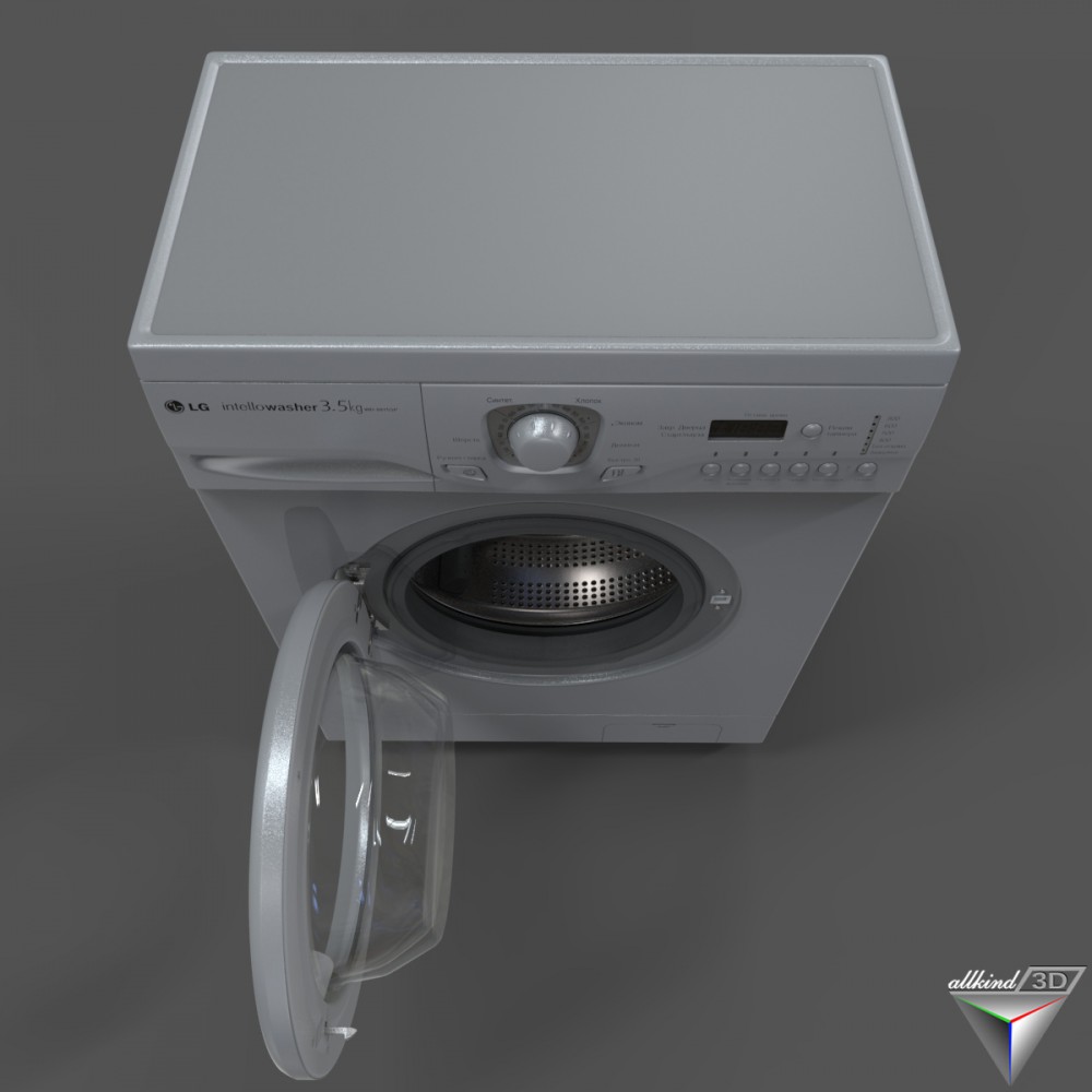 AllKind3D.com 3Dmodel washing machine LG intellowasher 3,5kg WD-80155SP