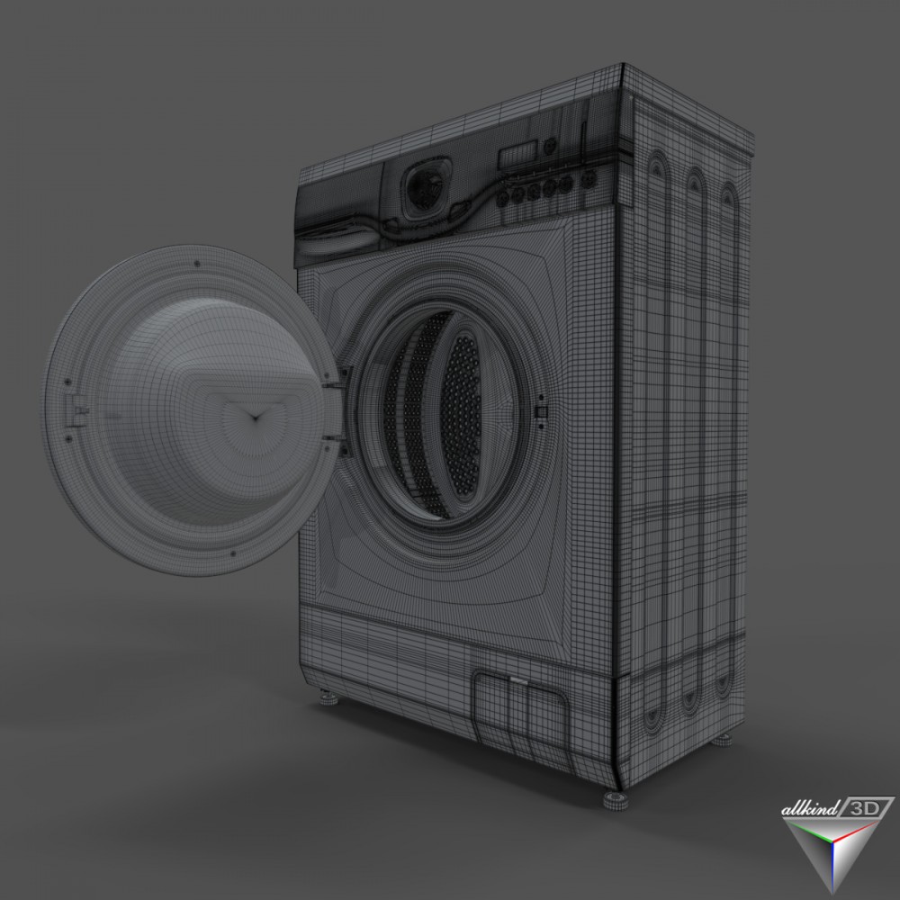 AllKind3D.com 3Dmodel washing machine LG intellowasher 3,5kg WD-80155SP