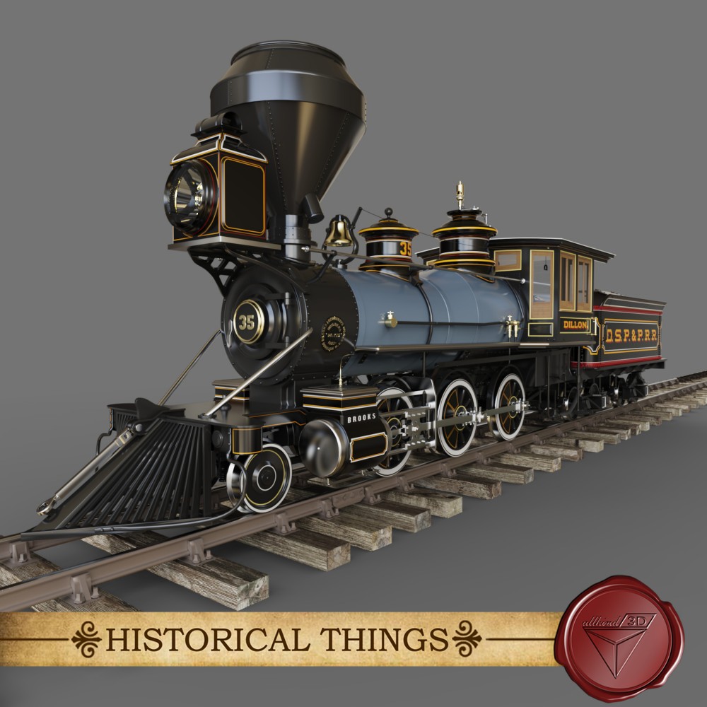 AllKind3D.com 3Dmodel steam locomotive Brooks 2-6-0 Mogul type Dillon No35